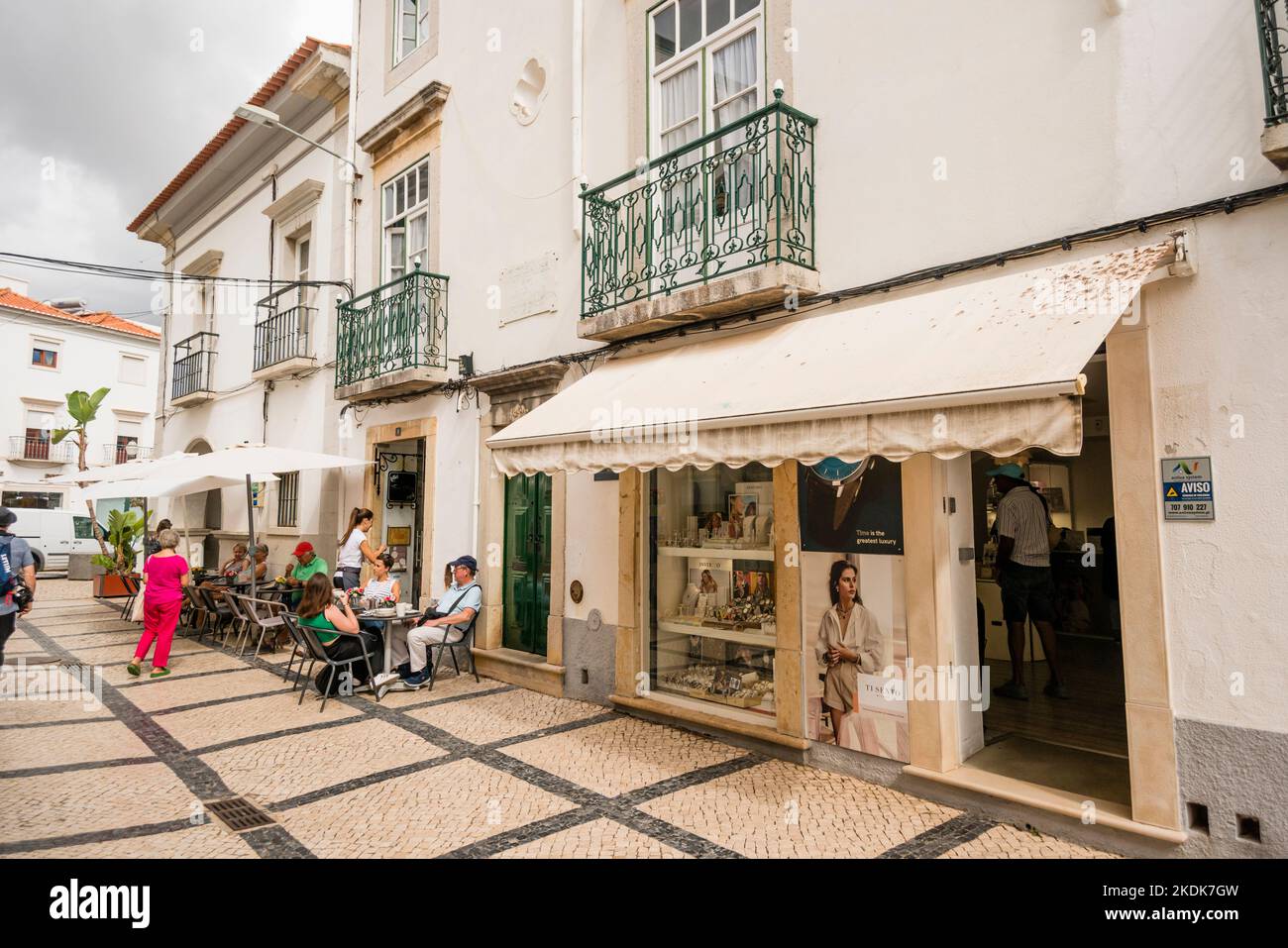 Pavement cafe, Tavira, Algarve, Portugal Stock Photo - Alamy