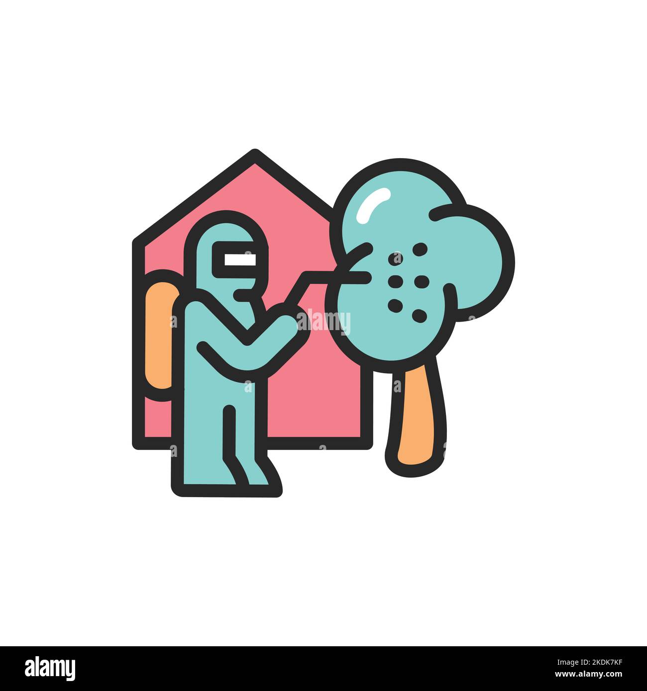 Street disinfection color line icon. Isolated vector element Stock ...