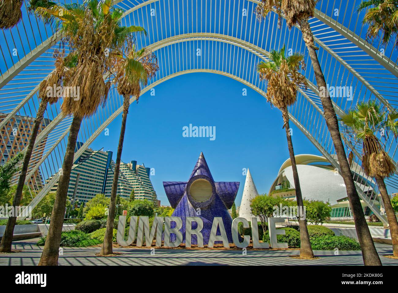 The Umbracle arches at the Valencia City of Culture in Valencia ...