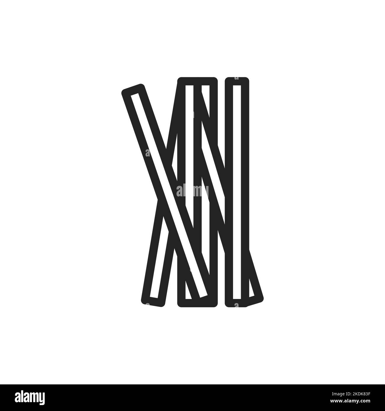 Original italian pasta Bucatini color line icon. Isolated vector ...