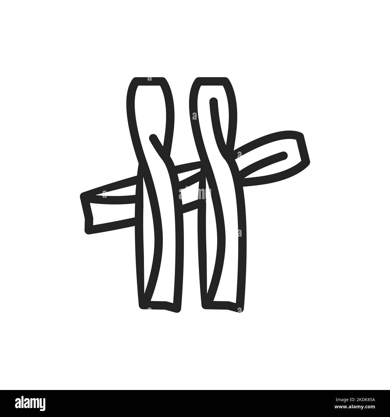 Original italian pasta Casarecce color line icon. Isolated vector ...