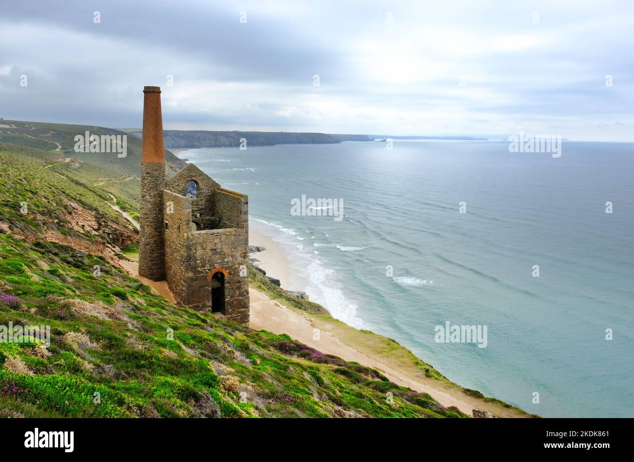 Wheal Coates, a disused copper/tin mine on the Cornish coast near St ...