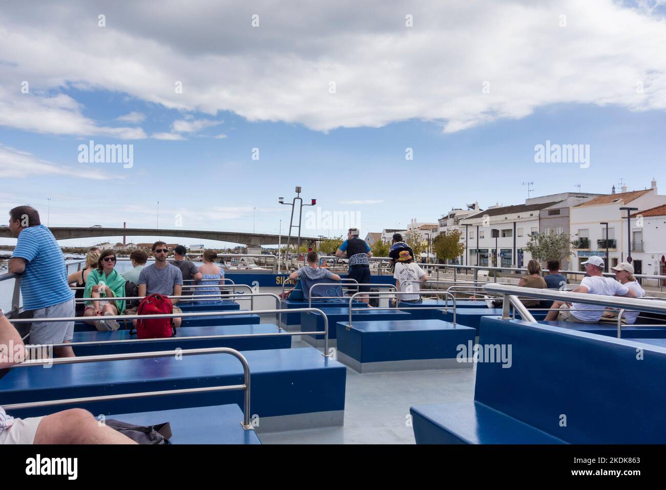 Passengers on ferry from Tavira town centre to Tavira Island, Tavira ...