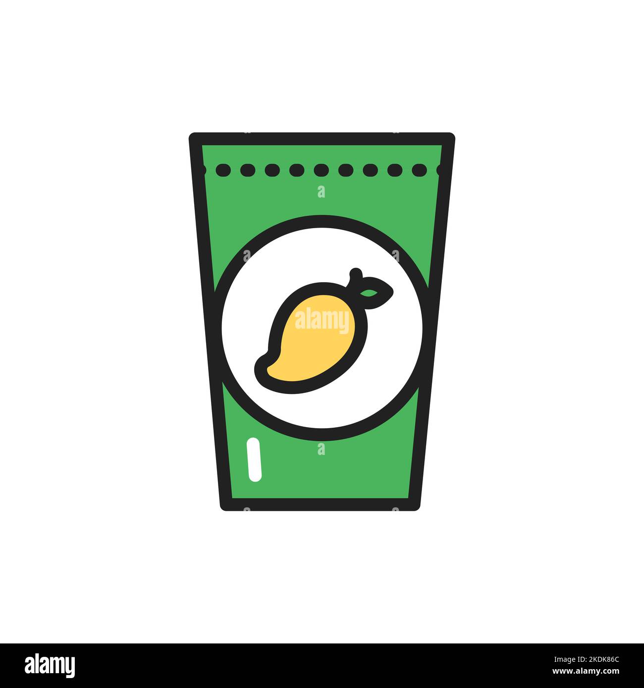 Organic dried mango color line icon. Outline pictogram for web page ...