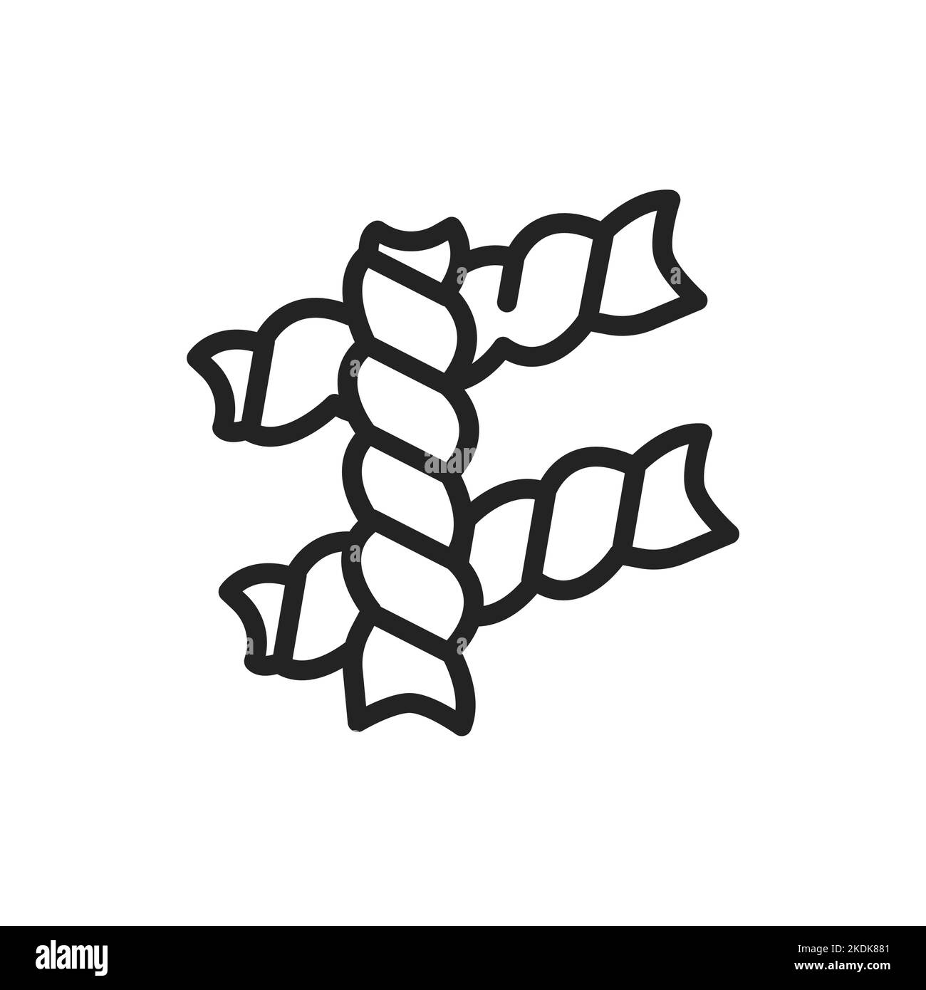 Original italian pasta Girandole color line icon. Isolated vector ...