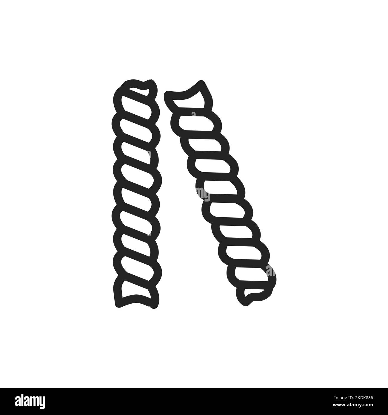 Original italian pasta Girandole color line icon. Isolated vector ...