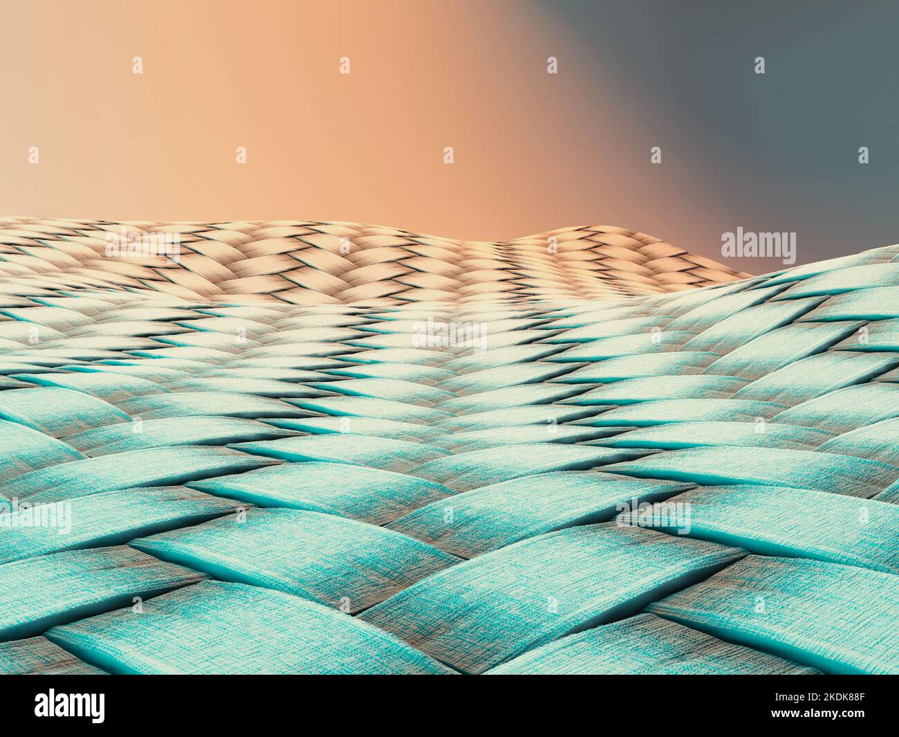 A microscopic view of a simple plaited textile - 3D render Stock Photo ...