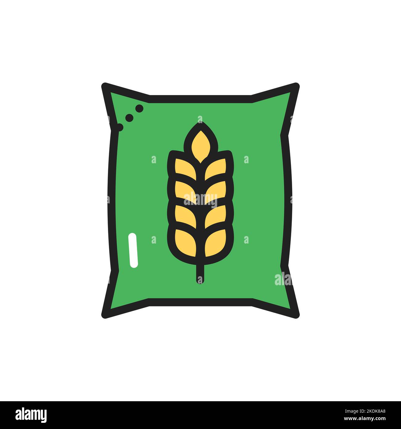 Organic wheat flour color line icon. Outline pictogram for web page ...