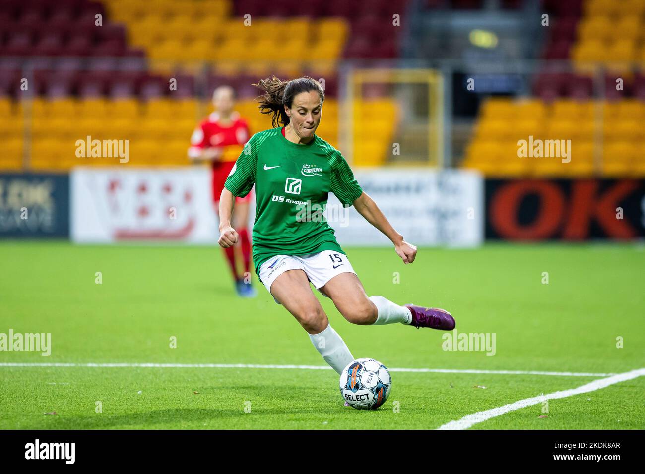 Farum, Denmark. 06th Nov, 2022. Ashley Riefner (15) of Fortuna Hjorring ...