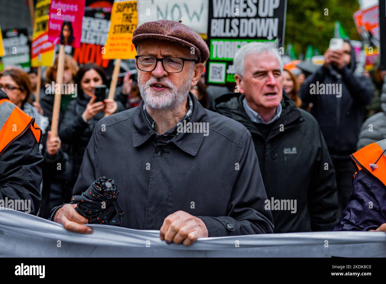 Jeremy Corbyn and John McDonnell marching as part of People's Assembly ...