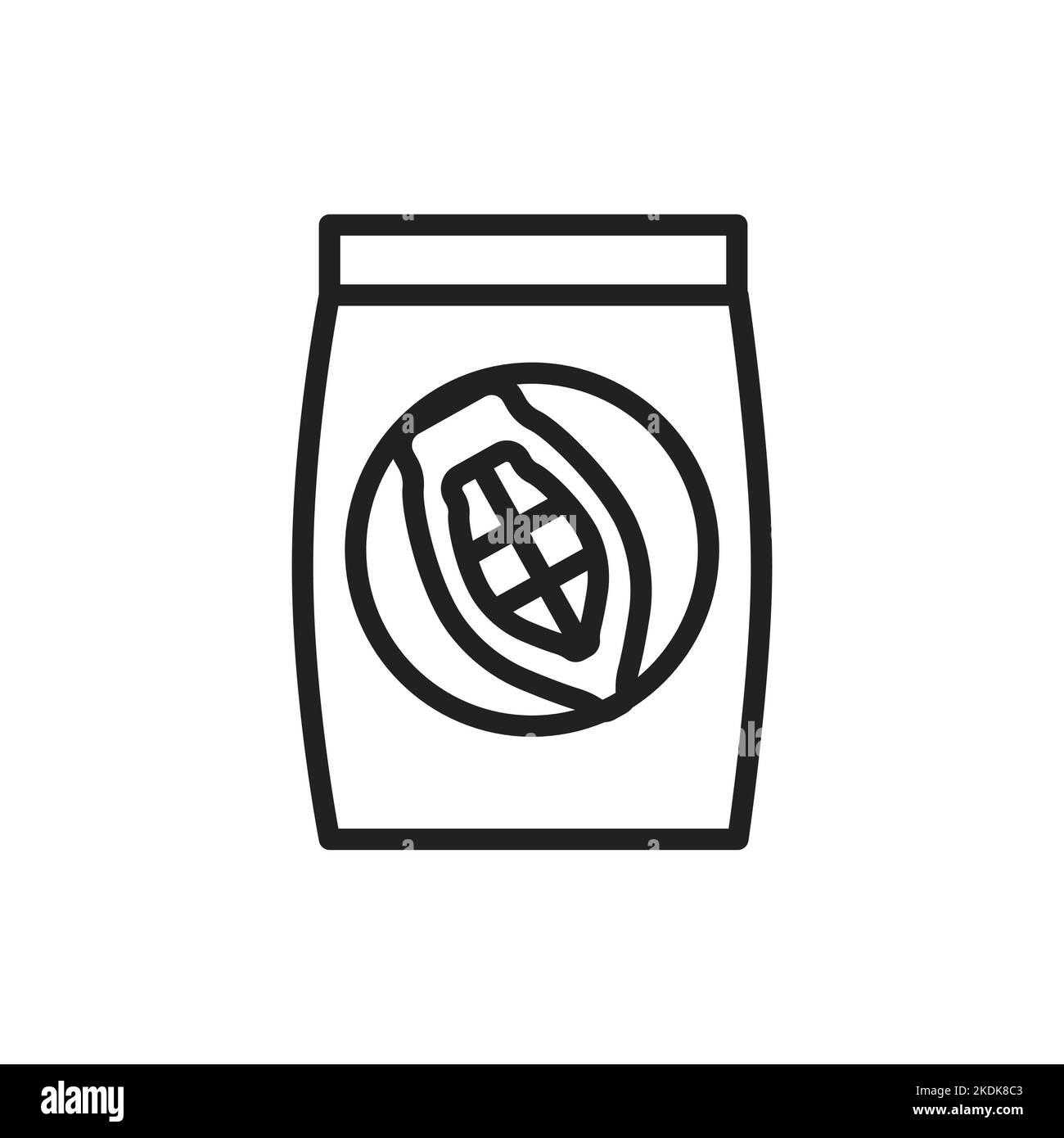 Organic cocoa powder color line icon. Outline pictogram for web page ...