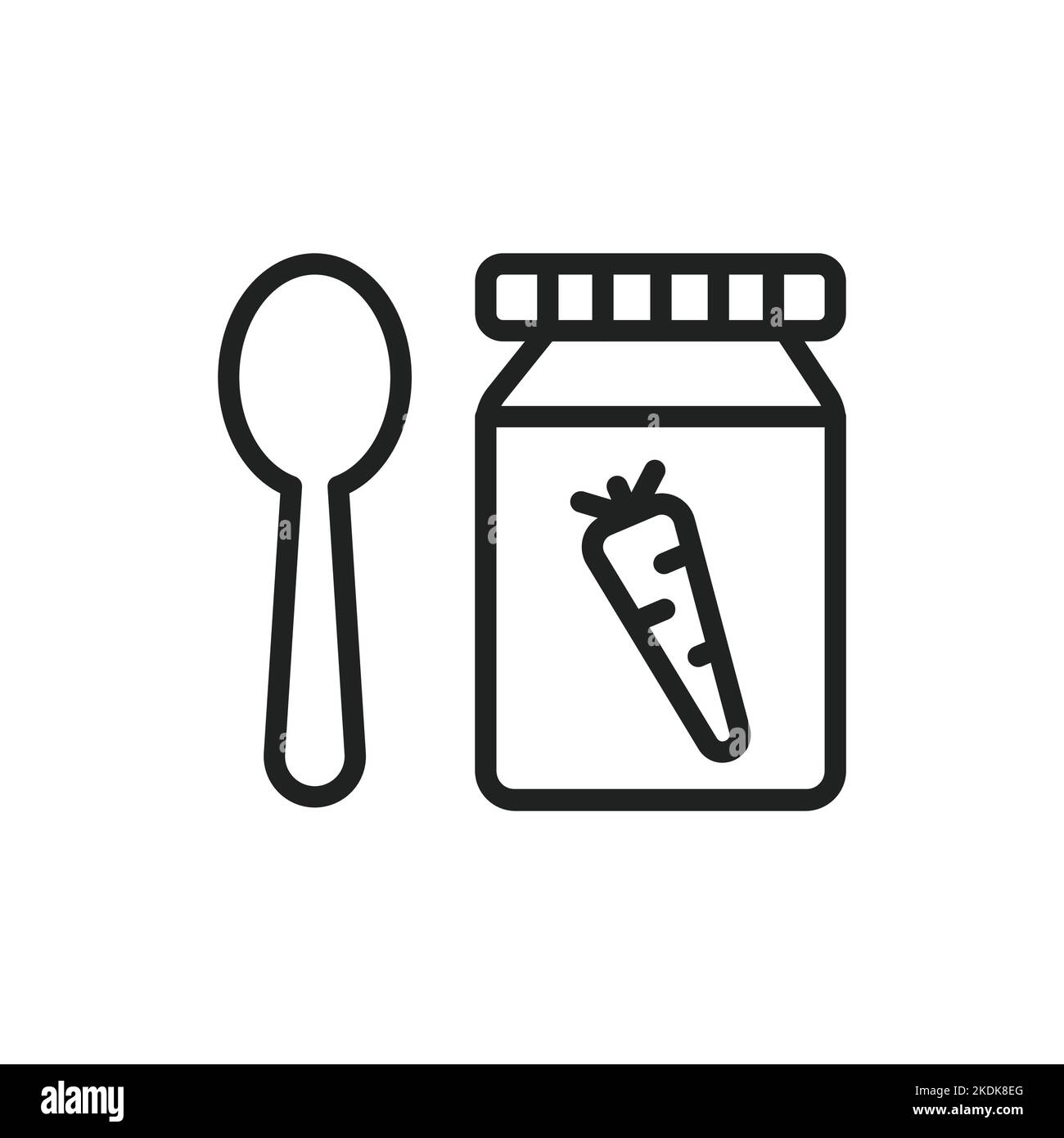 Organic children food color line icon. Outline pictogram for web page ...