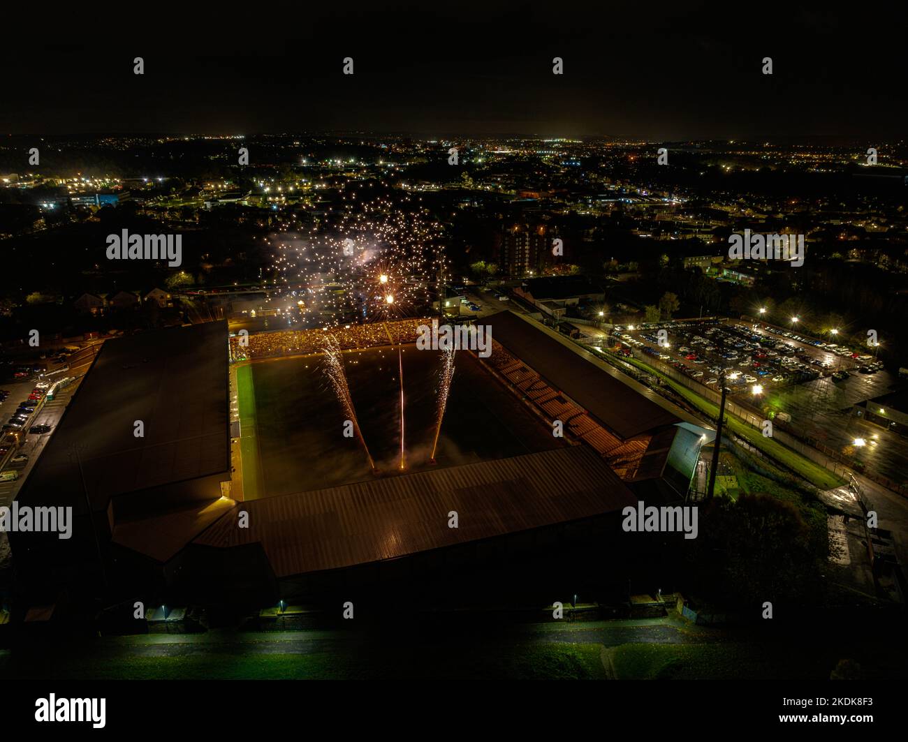 Vale Park, Port Vale Football Club Aerial Drone Long Exposure Photos of ...