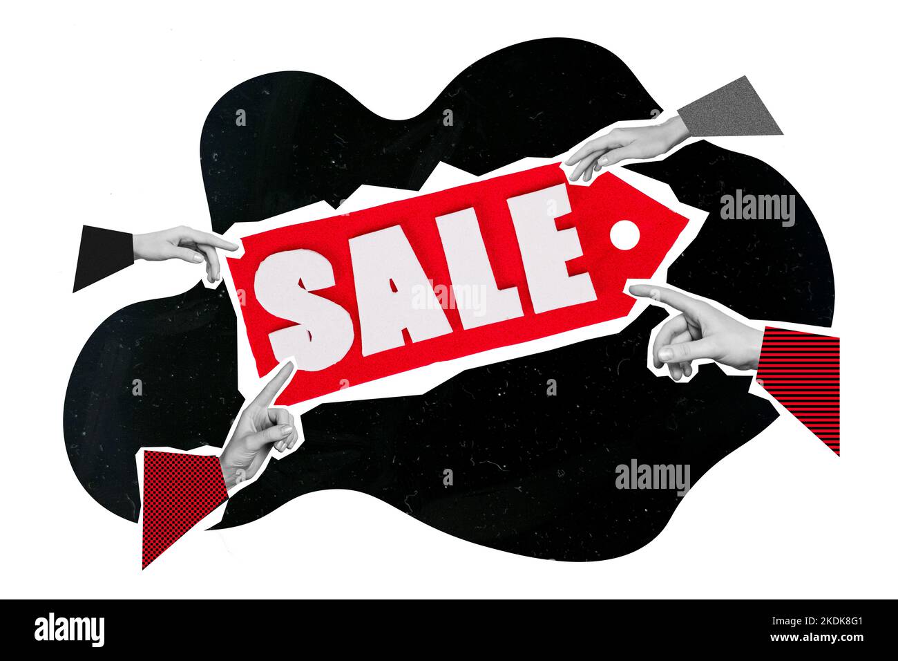 Creative photo 3d collage artwork poster of many human hands ...