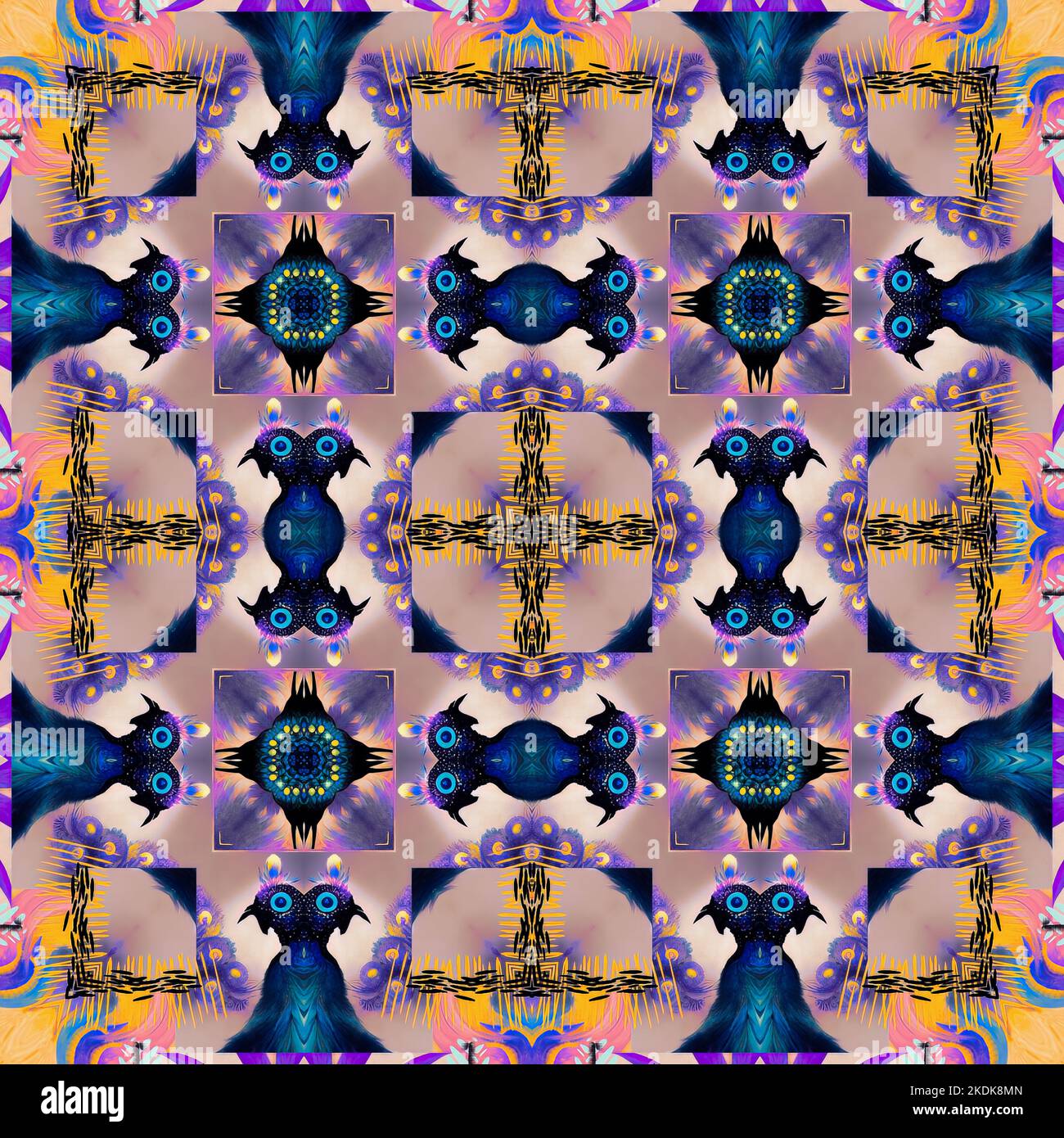 Brilliant peacock eye geometric wallpaper pattern. Elegant blur shimmer ...