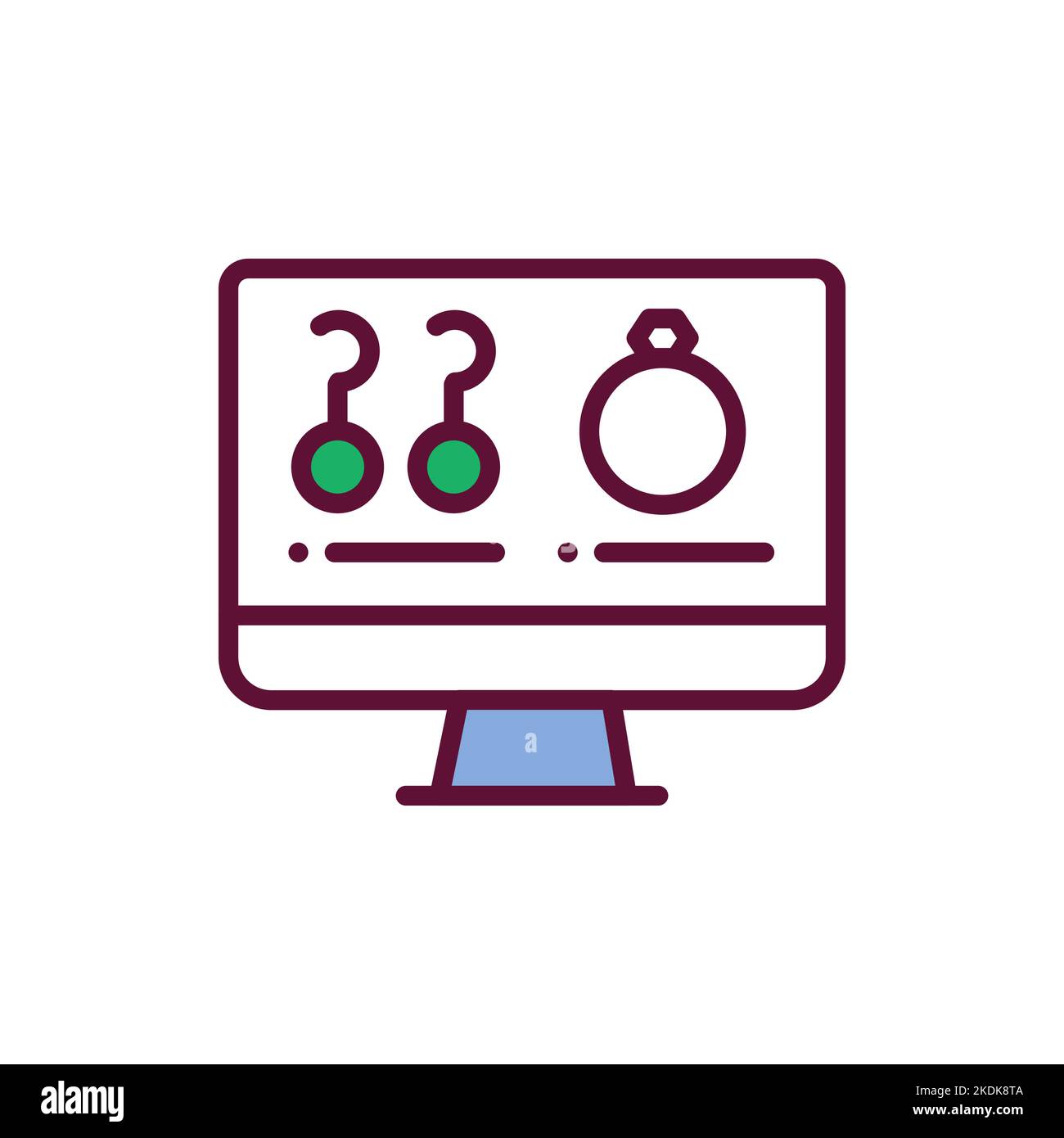 Online jewelry shop line icon. Isolated vector element Stock Vector ...