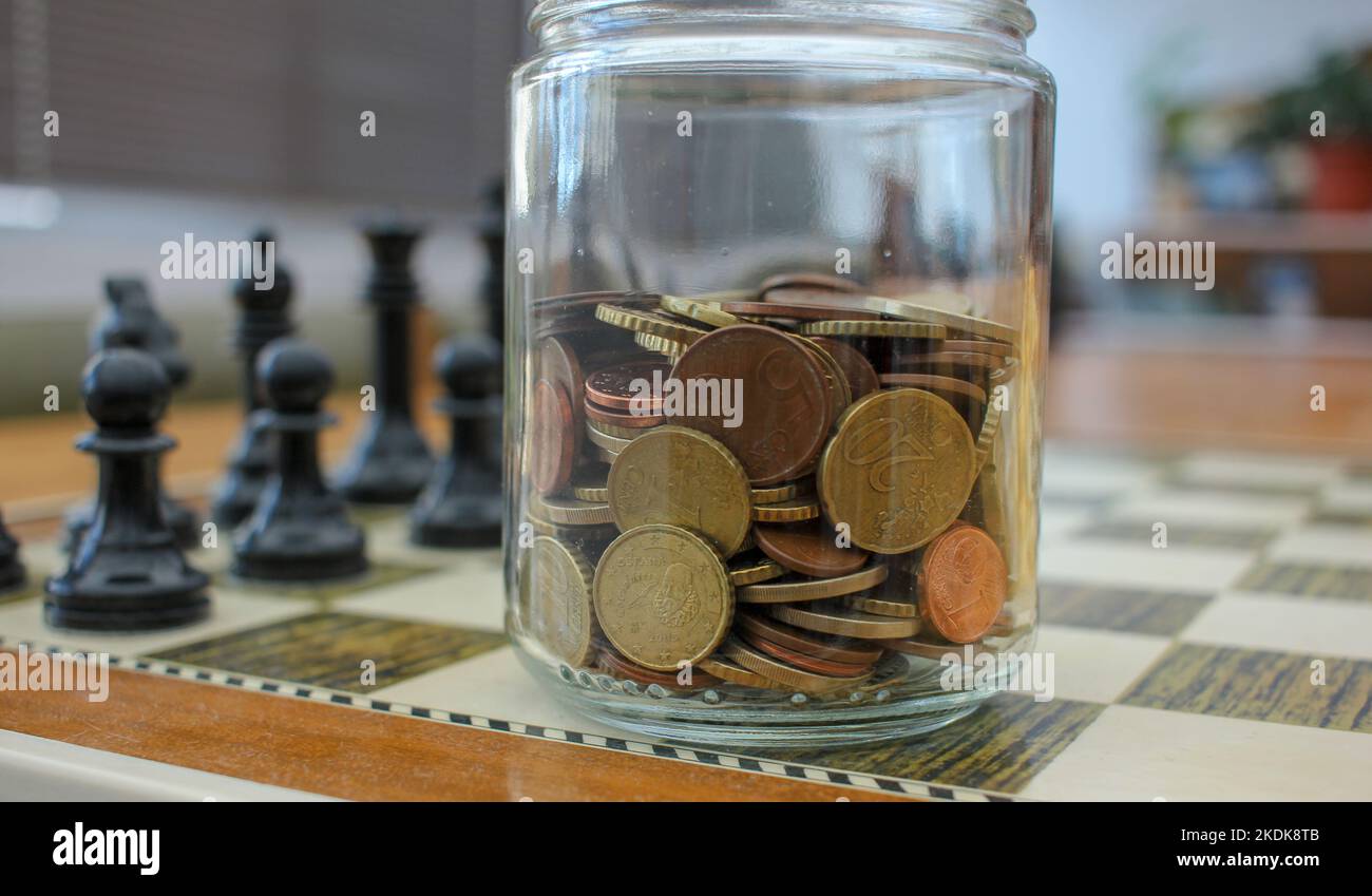 Saving up euro coins in hi-res stock photography and images - Alamy