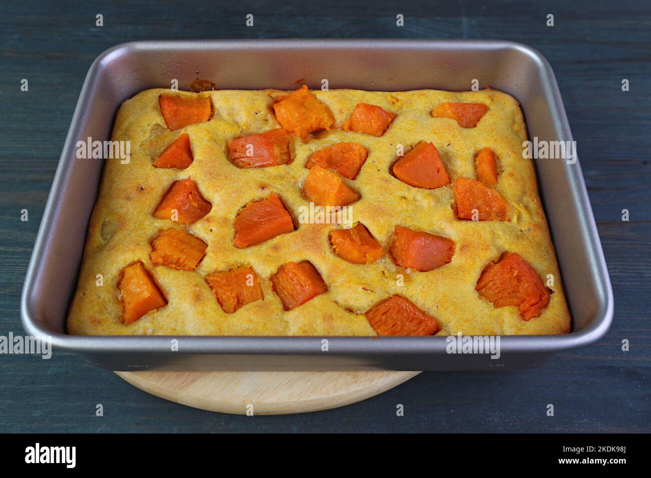 Freshly Baked Butternut Squash Cake Placing on Wooden Breadboard Stock ...