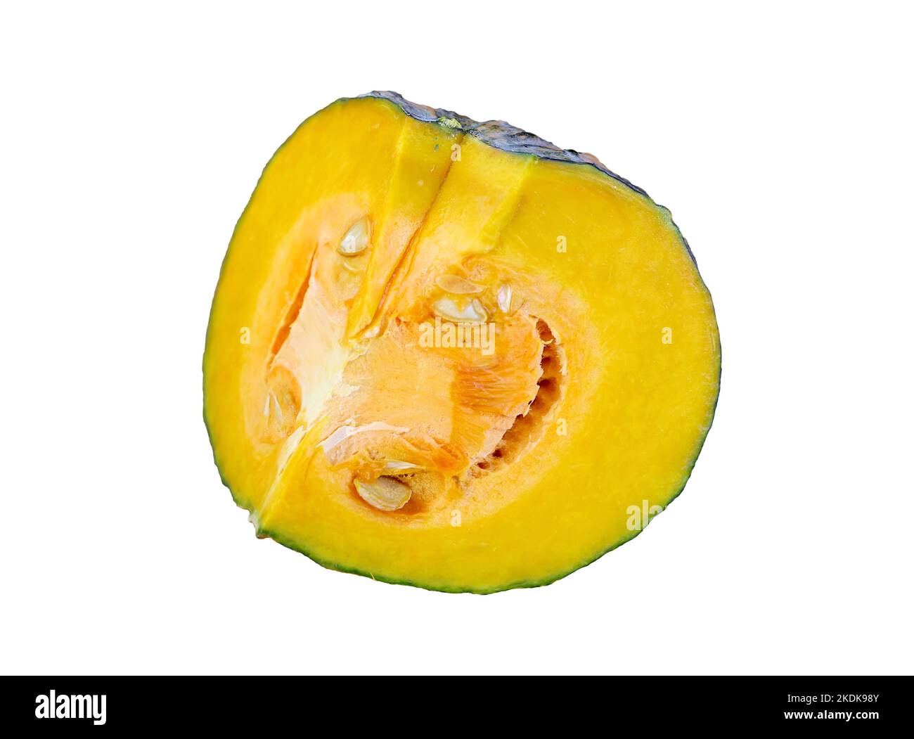 A Piece of Cut Fresh Pumpkin Isolated on White Background Stock Photo ...