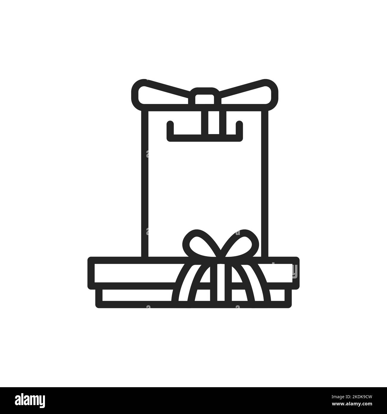 Gift wrapping line icon. Isolated vector element Stock Vector Image ...