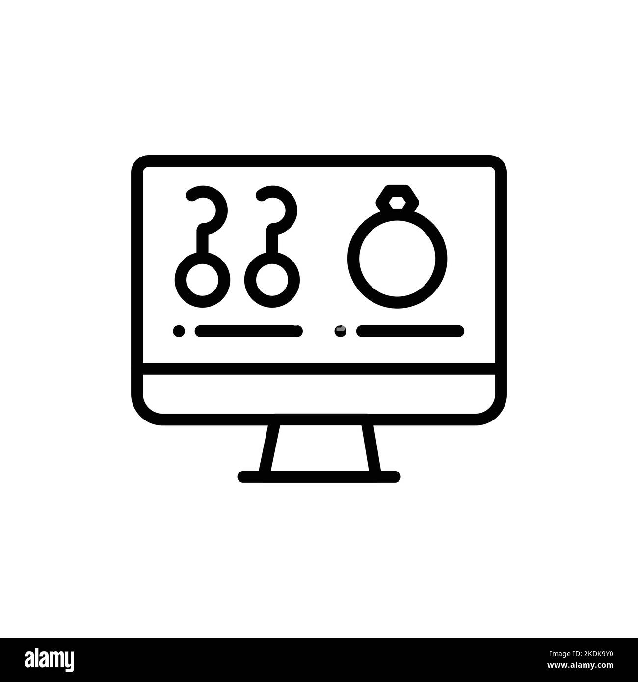 Online jewelry shop line icon. Isolated vector element Stock Vector ...