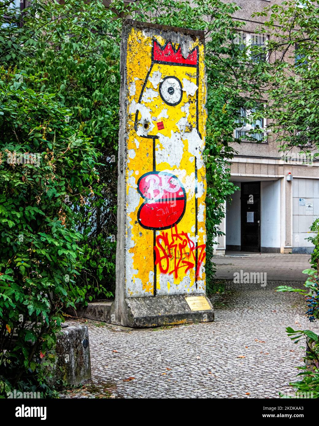 Piece of Former Berlin wall in Wilhelmstrasse, Mitte, Berlin. Wall ...