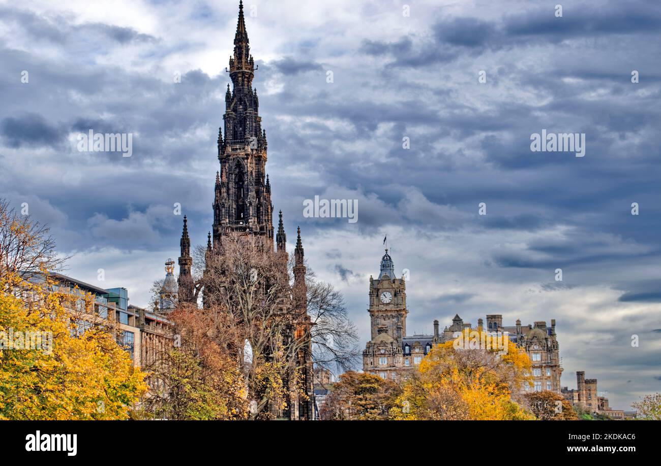 Edinburgh Scotland Princes Street the Gothic Tower of the Scott ...
