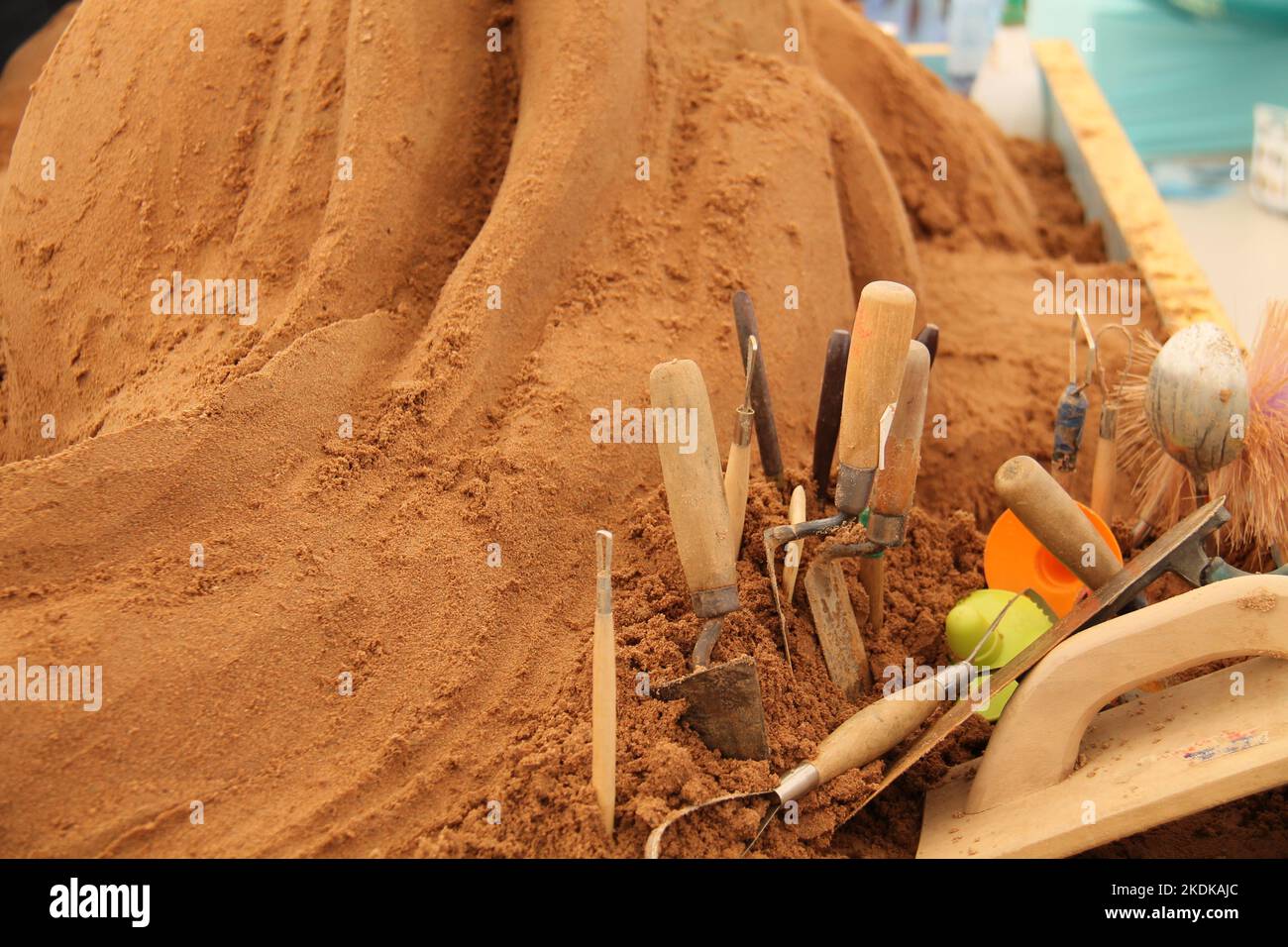 The Modelling Tools Used for Creating Sand Art Works Stock Photo - Alamy