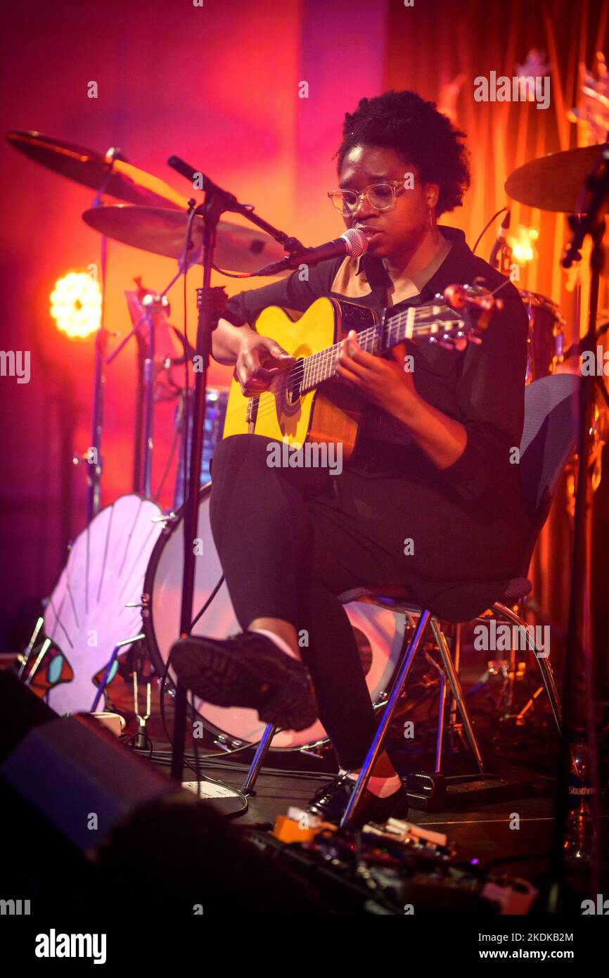 Edinburgh, Scotland. Sat 5 November 2022. Singer-songwriter Djana ...