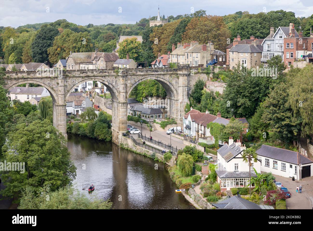 KNARESBOROUGH, UK - September 20, 2022. Knaresborough Viaduct on the ...