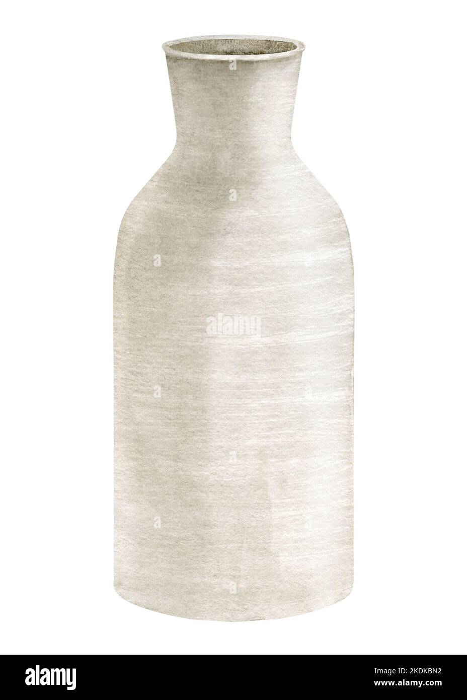 Watercolor Ceramic white Vase. Hand drawn Clay pot for bouquet of ...