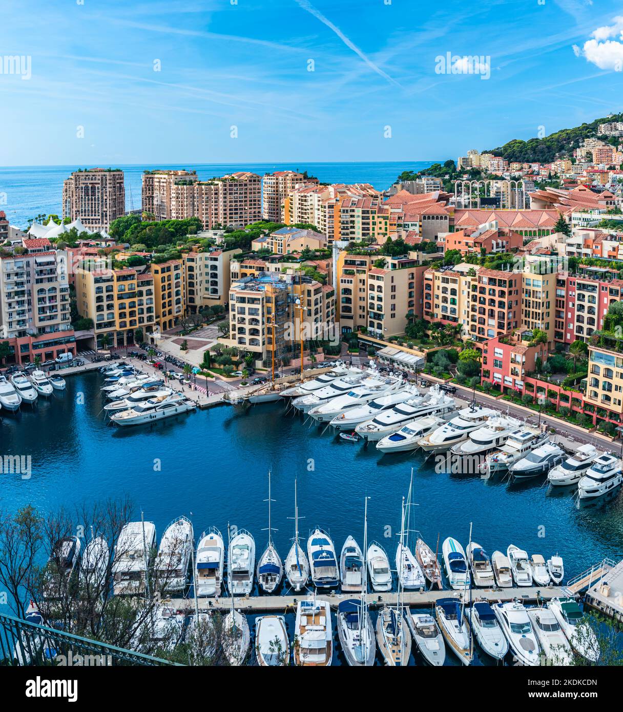View over Marina Port de Fontvieille, Principality of Monaco, Monaco ...