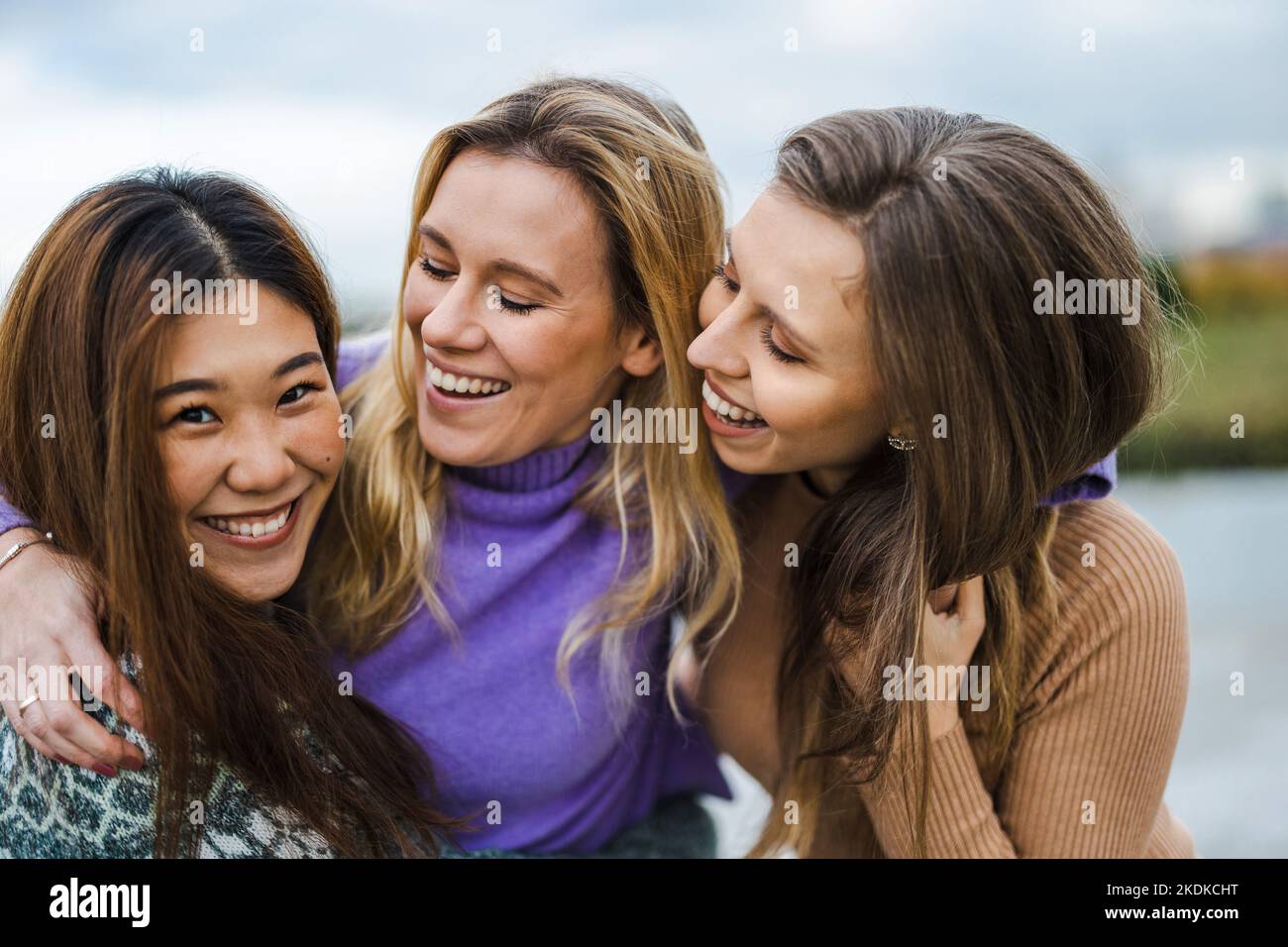 Group of female friends having fun in the city Stock Photo - Alamy