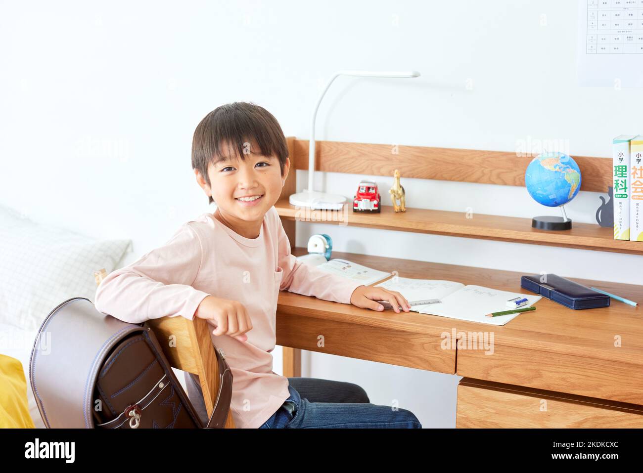 Japanese kid studying at home Stock Photo - Alamy