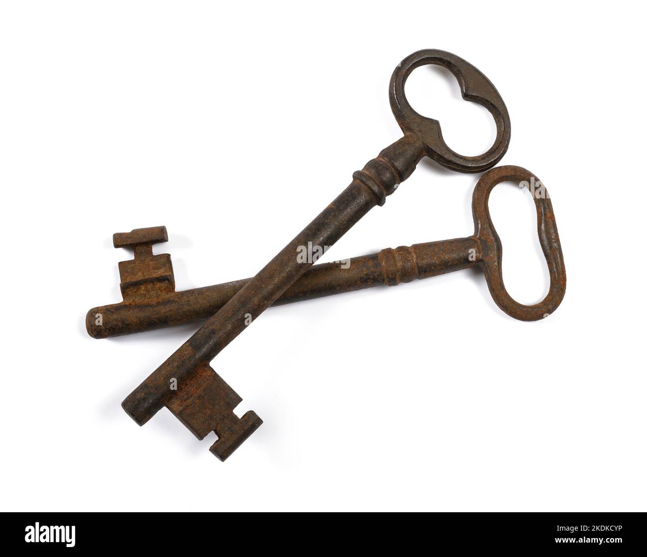 Old Keys crossed isolated on white background Stock Photo - Alamy