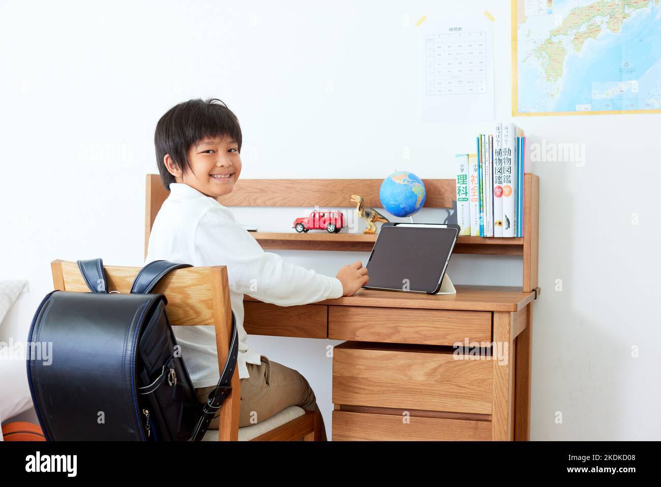 Japanese kid studying at home Stock Photo - Alamy