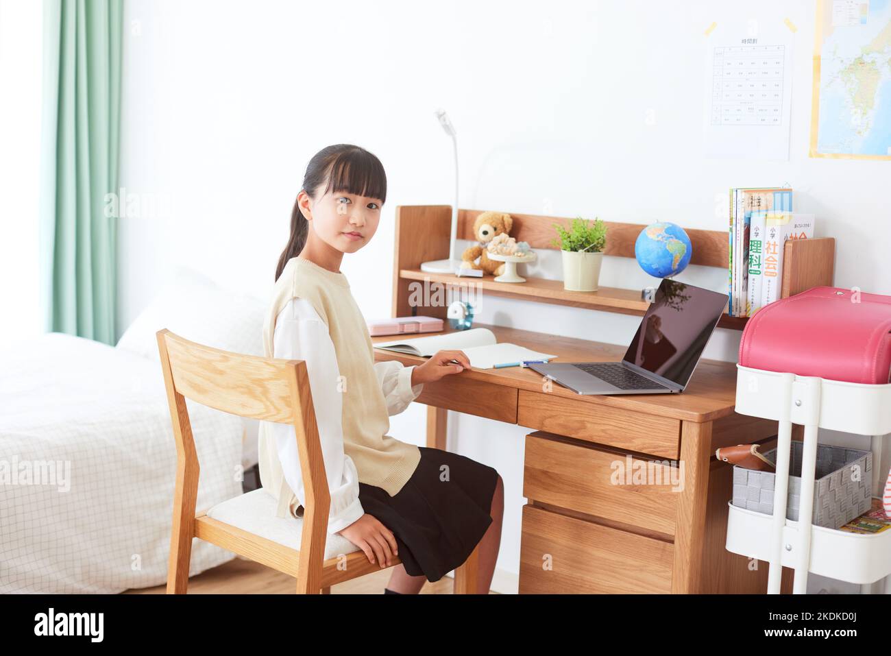 Japanese kid studying at home Stock Photo - Alamy