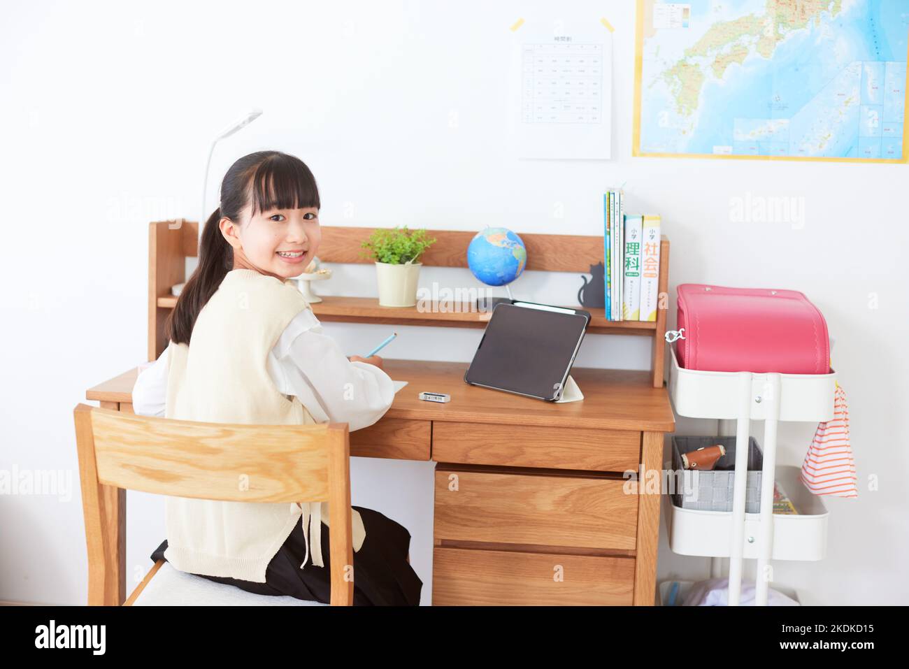 Japanese kid studying at home Stock Photo - Alamy