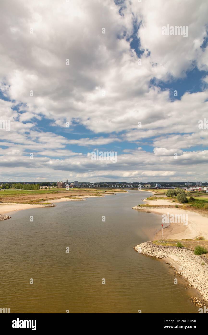 The Nederrijn river in front of the Dutch city of Arnhem, The ...