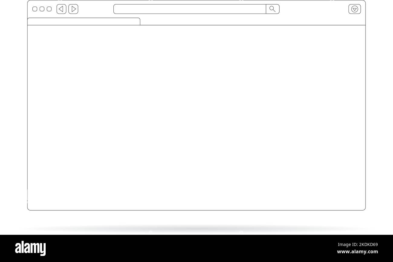 An Empty Browser Window With A Tab In Black And White Stock Vector Image And Art Alamy