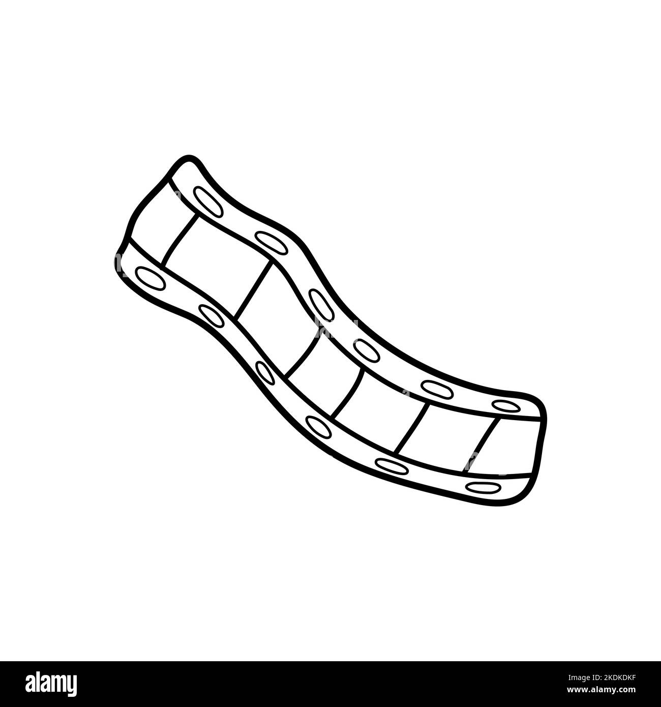Film strip tape outline icon. Movie video frame isolated doodle drawing ...