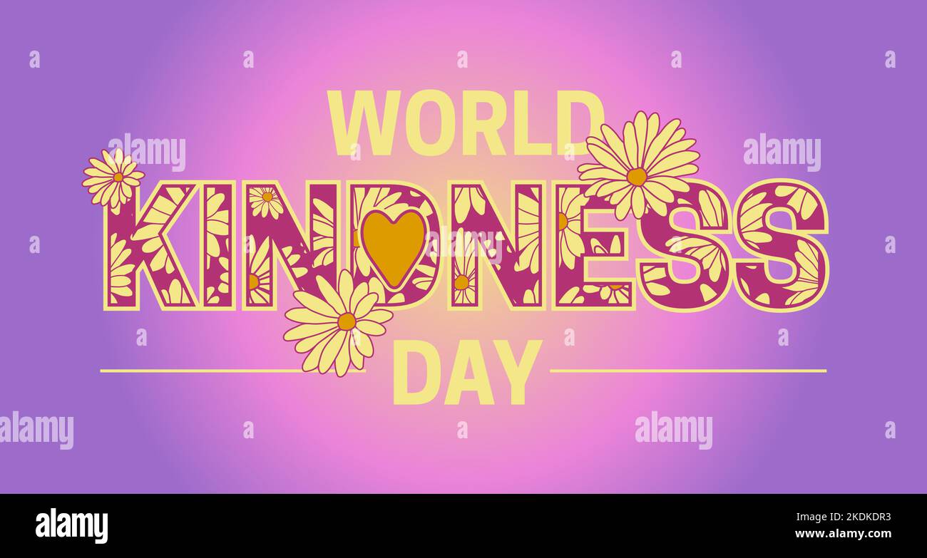 Pink World Kindness Day Illustration with Flowers Stock Vector Image ...