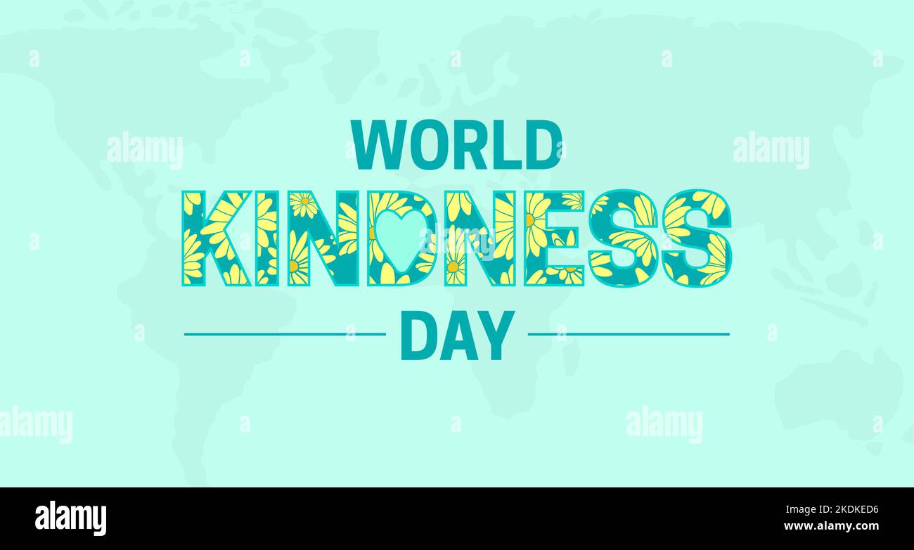 World Kindness Day Text Illustration Background with Flowers Stock ...
