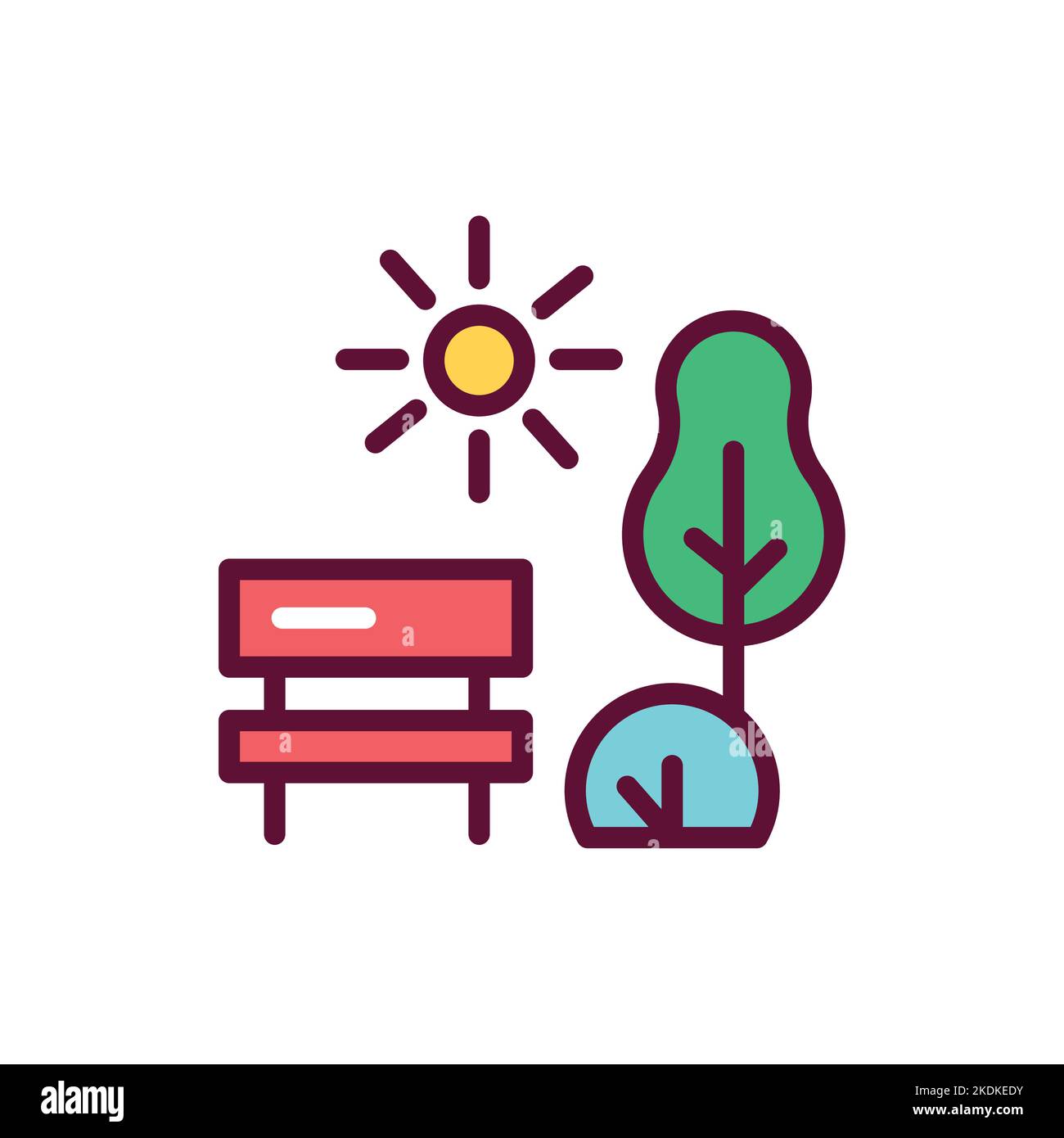 Public park icon linear Stock Vector Images - Alamy