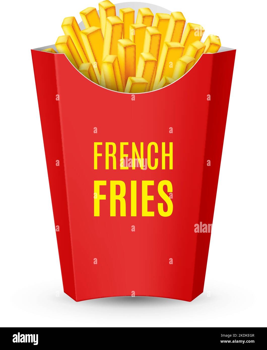 Big Red Pack with French Fries. Illustration of Fast Food Icon Stock ...