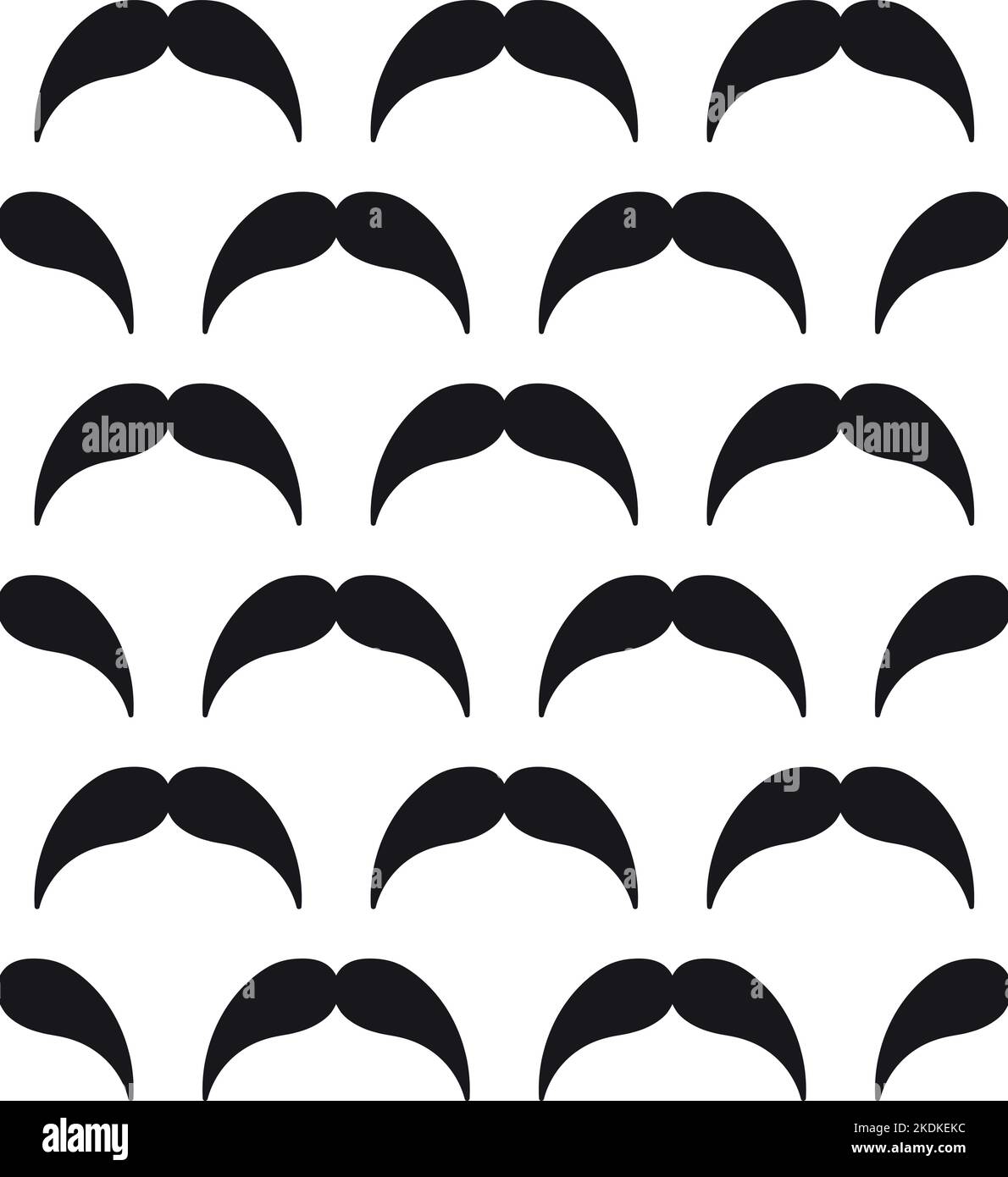 Vector seamless pattern of flat mustache isolated on white background ...