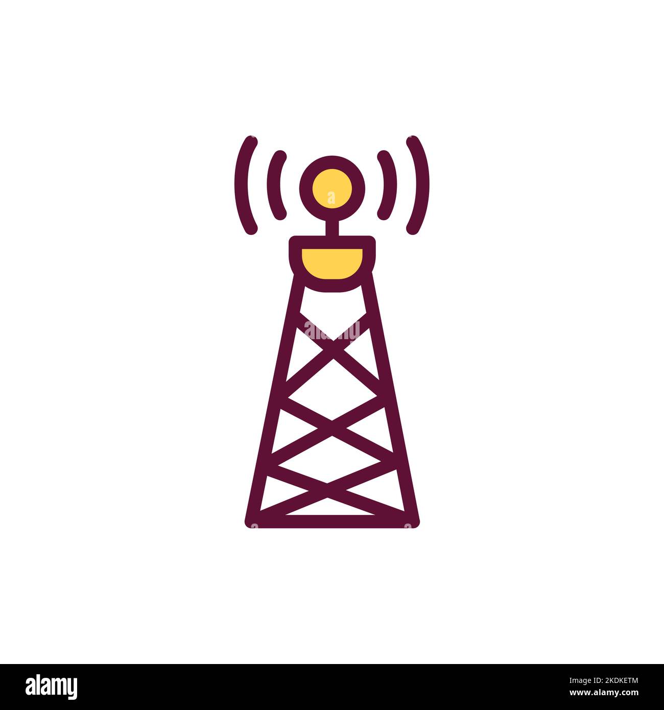 Satellite tower sign color line icon. Isolated vector element Stock ...