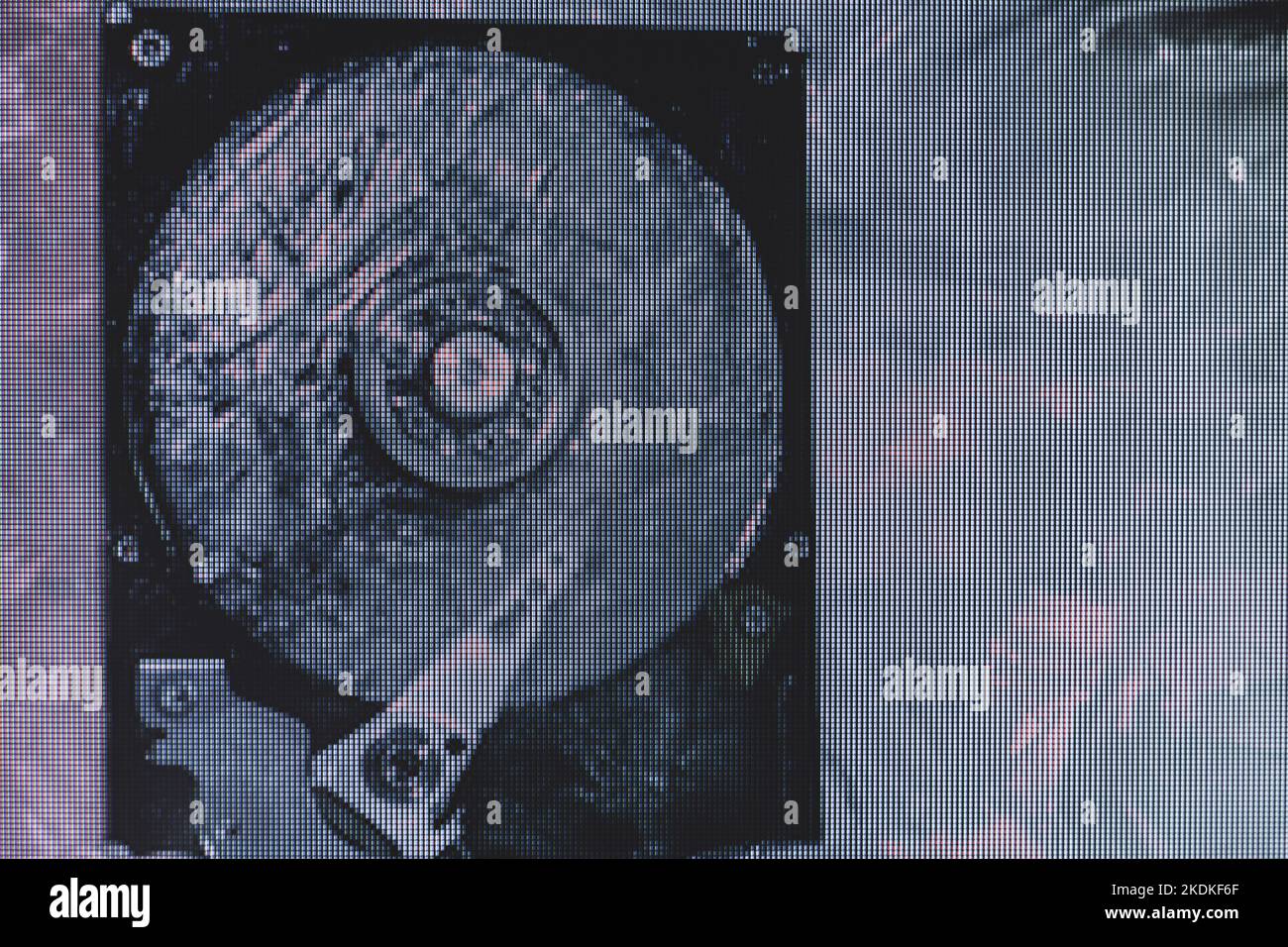 Beautiful open detail frozen hard disk background. Macro photography ...