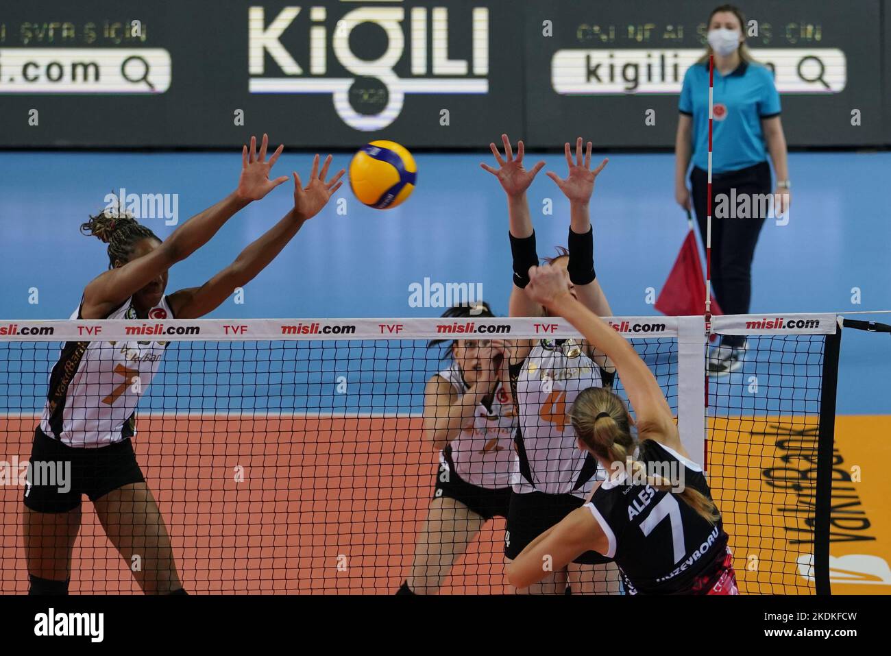 ISTANBUL, TURKEY - APRIL 03, 2022: Chiaka Ogbogu and Tugba Senoglu in ...