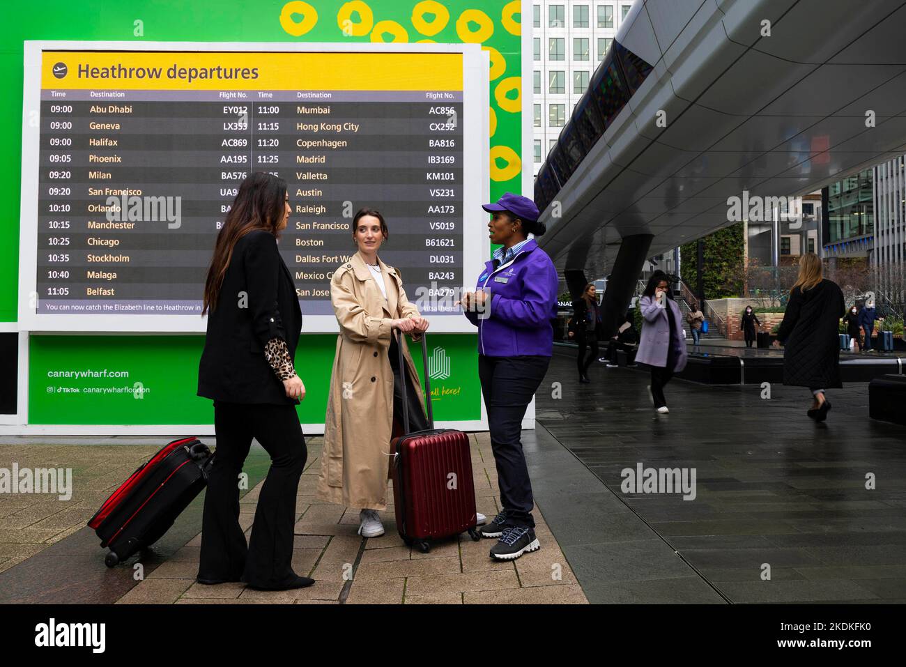 EDITORIAL USE ONLY Canary Wharf Ambassador, Peaches McGhan helps ...